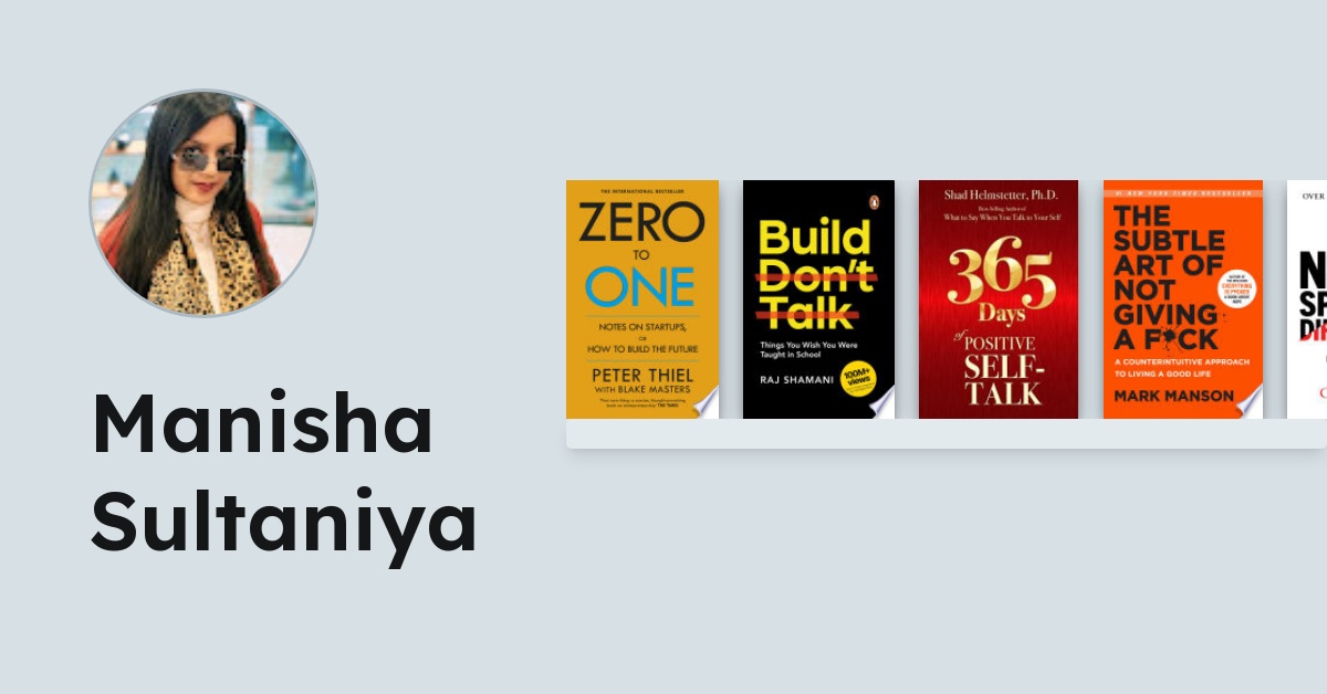 Manisha Sultaniya's Bookshelf