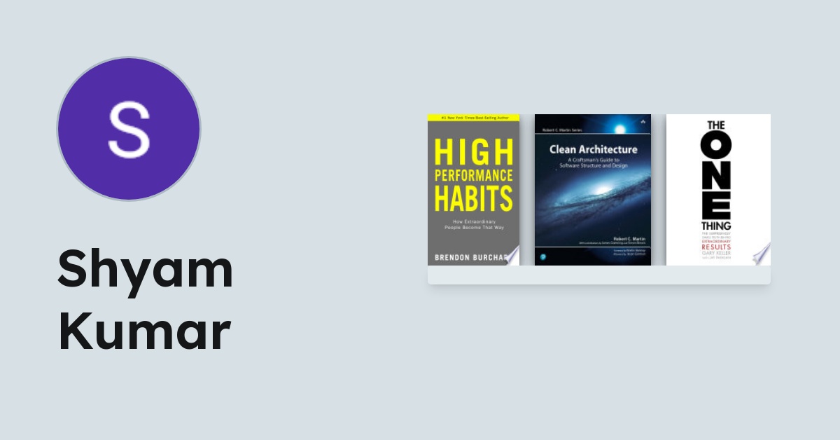 Shyam Kumar's Bookshelf